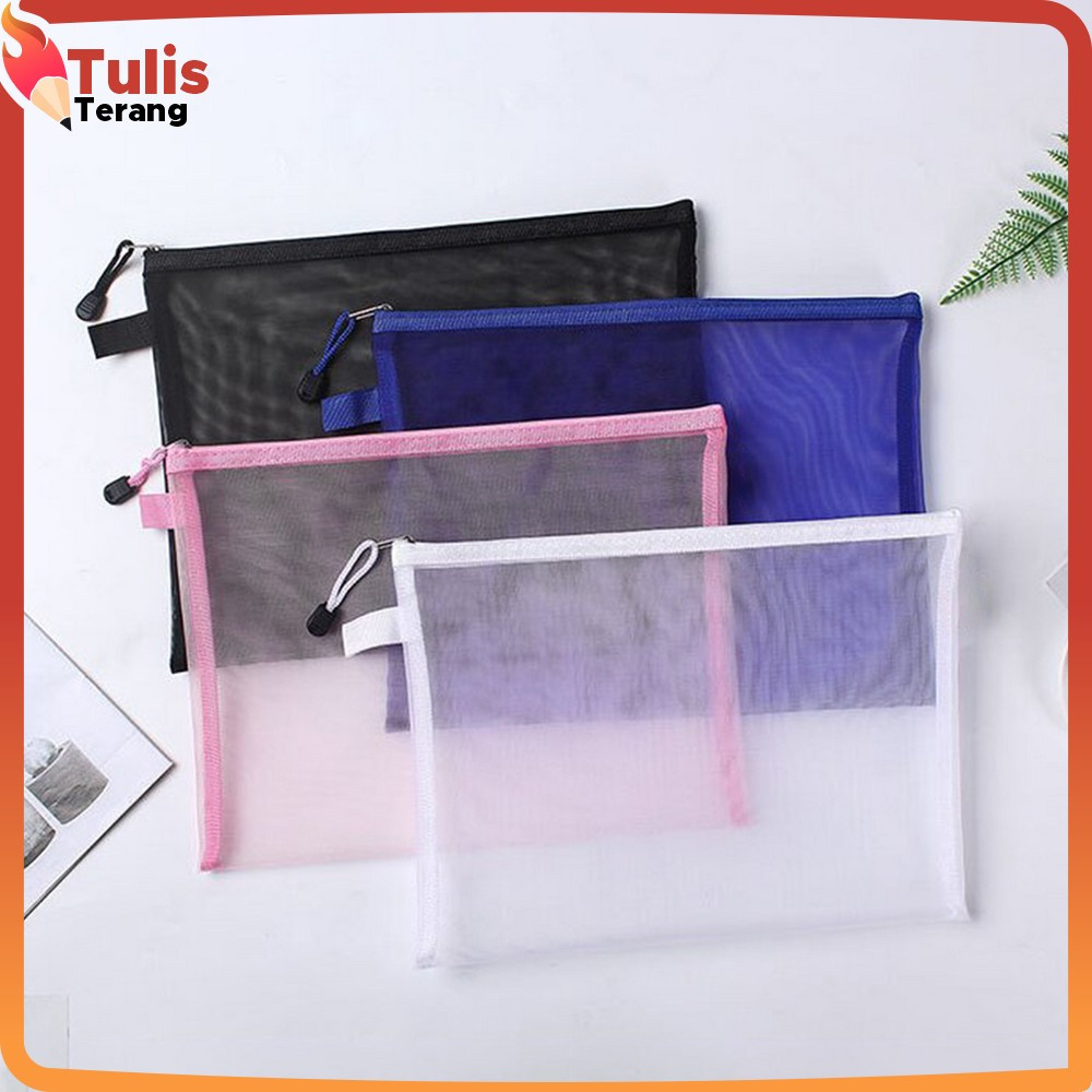 Jual Tempat Pensil Jaring Transparan Penyimpanan Alat Tulis Anak ...