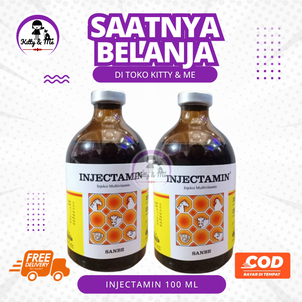 Jual INJECTAMIN 100 ml - MultiVitamin Lengkap Untuk Kesehatan Hewan ...