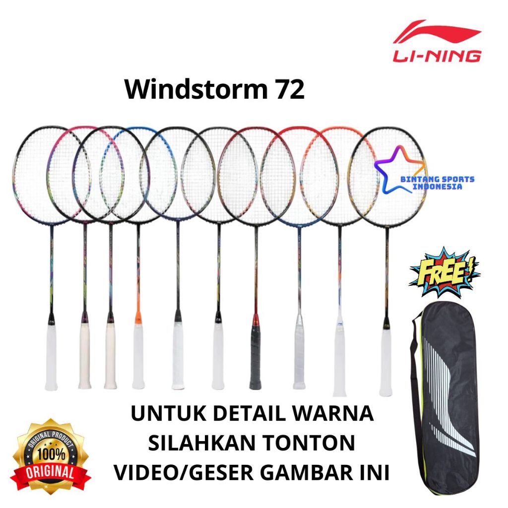 Jual RAKET LINING BADMINTON BULUTANGKIS LINING WINDSTORM 72 ORIGINAL ...