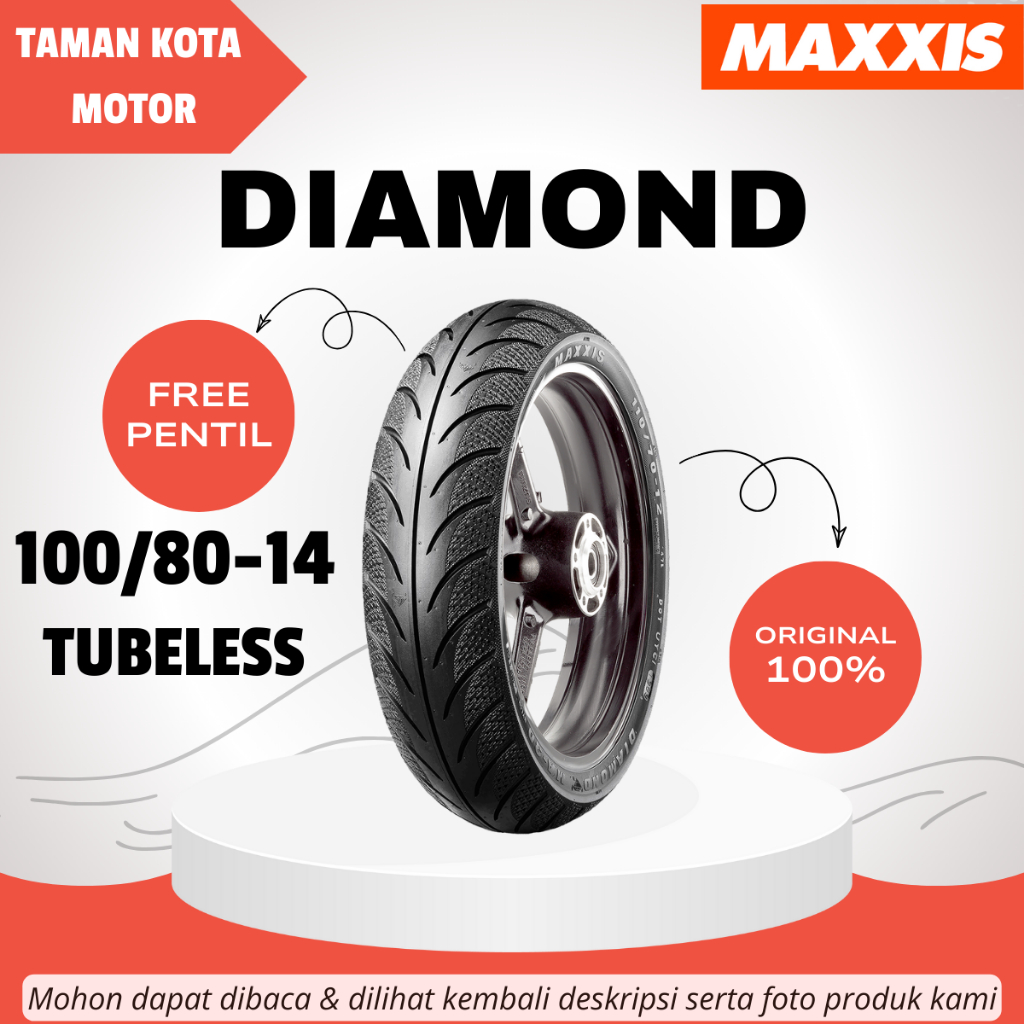 Jual Ban Motor Metic MAXXIS DIAMOND 100/80-14 TUBELESS (TL) BAN MEDIUM ...