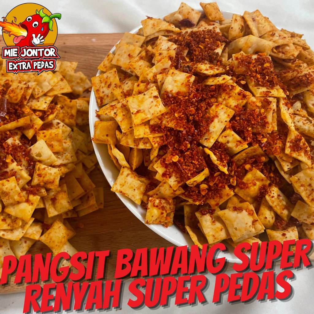 Jual Keripik Pangsit Bawang Super Pedas cabe rawit Renyah Gurih Makanan ...