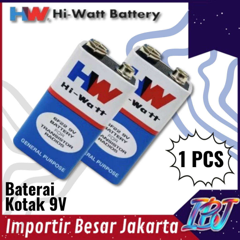 Jual Baterai Mic Microphone 9V 9 Volt Hi-Watt Batre Kotak 9V 9 Volt ...
