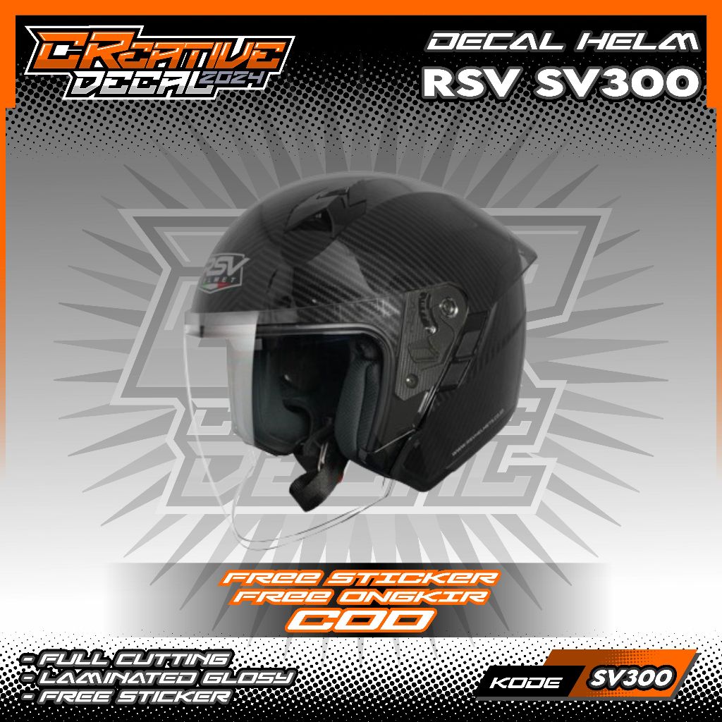 Jual STIKER DECAL HELM RSV SV300 HALF FACE | DECAL HELM | DECAL STIKER ...