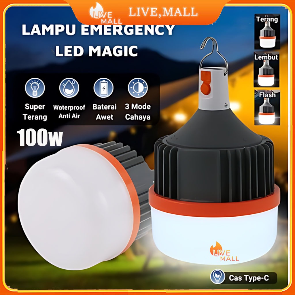 Jual LAMPU 80W/100W EMERGENCY MAGIC / LAMPU TENDA / LAMPU PENERANGAN DARURAT LAMPU PASAR MALAM ...