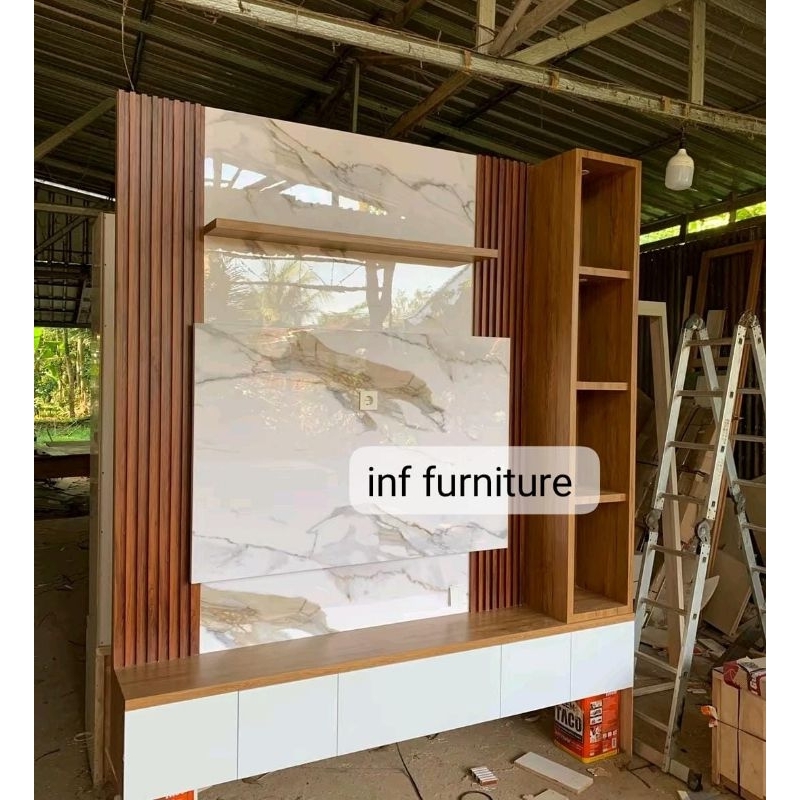 Jual backdrop tv minimalis hpl premium | Shopee Indonesia