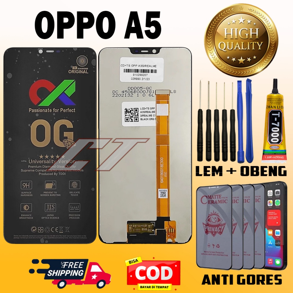 Jual LCD TOUCHSCREEN OPPO A5 LAYAR SENTUH ORIGINAL ORI ALL MEREK ...