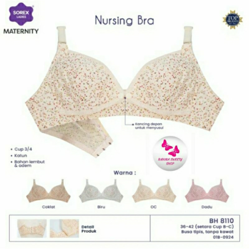 Jual Sorex Bra Menyusui Busa Tipis Motif Bunga Cantik 8110 | Shopee ...
