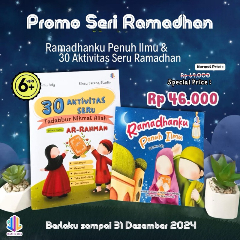Jual Ramadhanku Penuh Ilmu & 30 Aktivitas Seru Ramadhan Maalik Kids 2 Buku | Shopee Indonesia