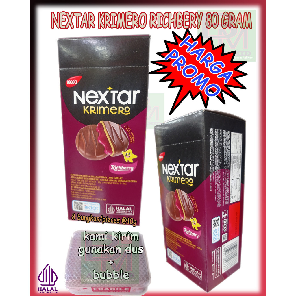 Jual Biskuit Nabati Nextar Krimero Richberry 1 Box Isi 8 Bungkus Berat ...