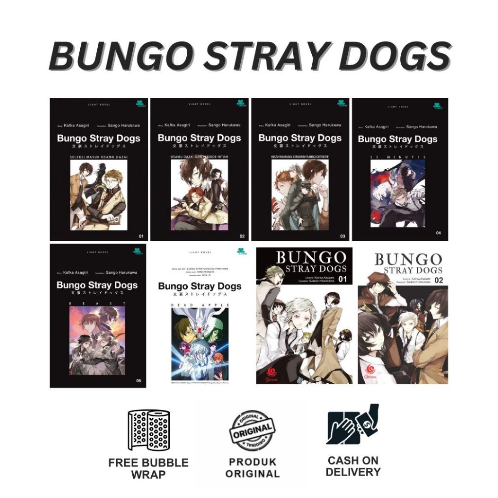 Jual Bungo Stray Dogs Series (1-5, Dead Apple, Comic Vol 1-2) - HIRO IWAHATA (Clover) | Shopee ...