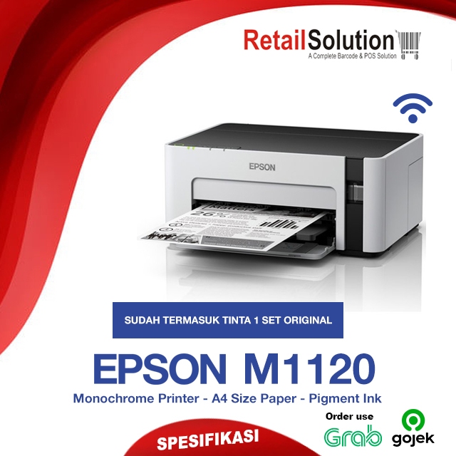 Jual EPSON M1120 Monochrome WiFi Eco Ink Tank - Printer Infus Hitam ...