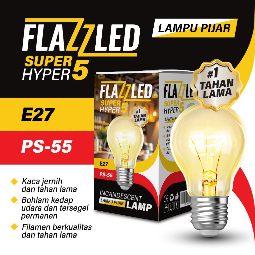 Jual Bohlam Pijar FLAZZLED Lampu Pijar FLAZZLED Super Hyper 5 - PS55 ...
