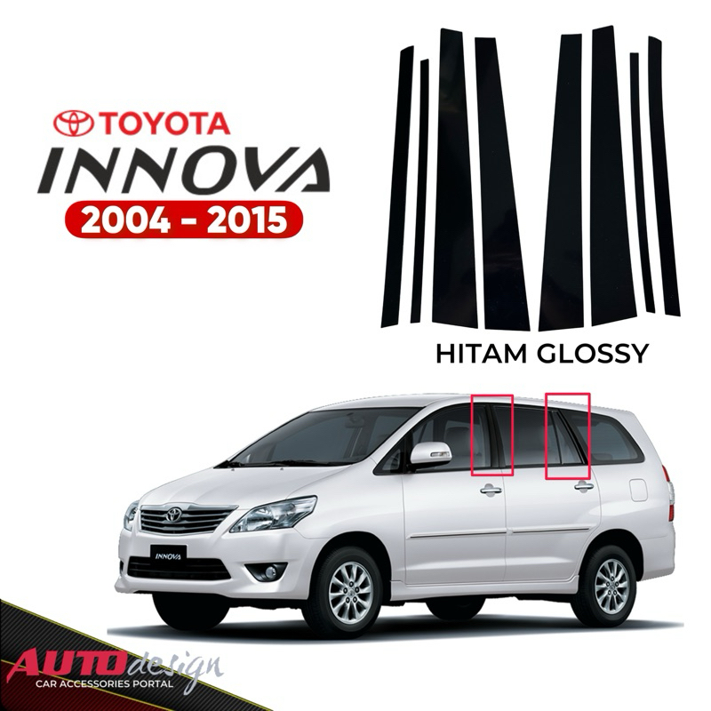 Jual Garnish Sticker Trim Pilar Pintu Mobil Toyota Innova Old 2004-2015 ...