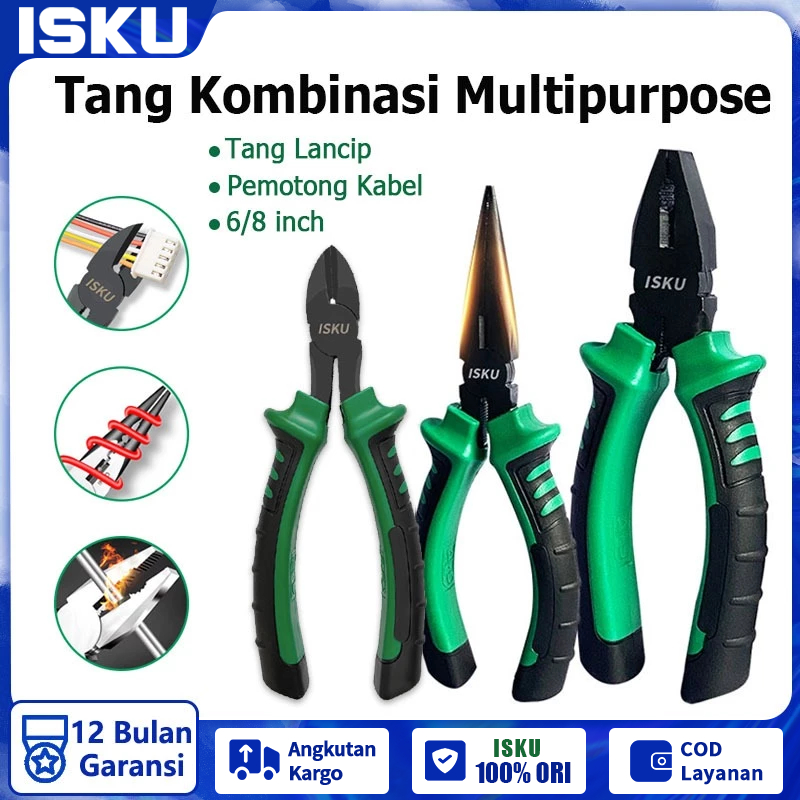 Jual ISKU Tang Kombinasi Tang Lancip 6~8 inch Tang Potong Kombinasi ...