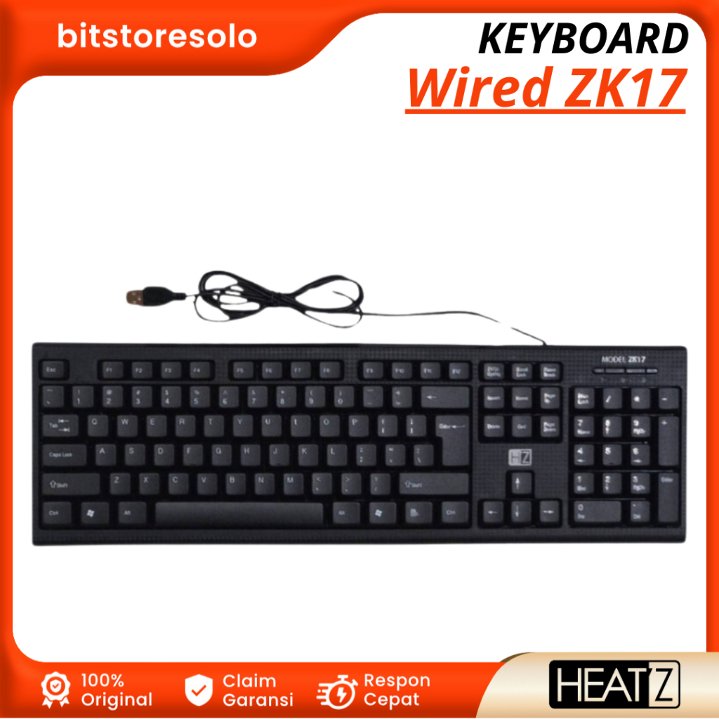 Jual Keyboard Wired Heatz HZ ZK17 USB Full Size Office | Shopee Indonesia