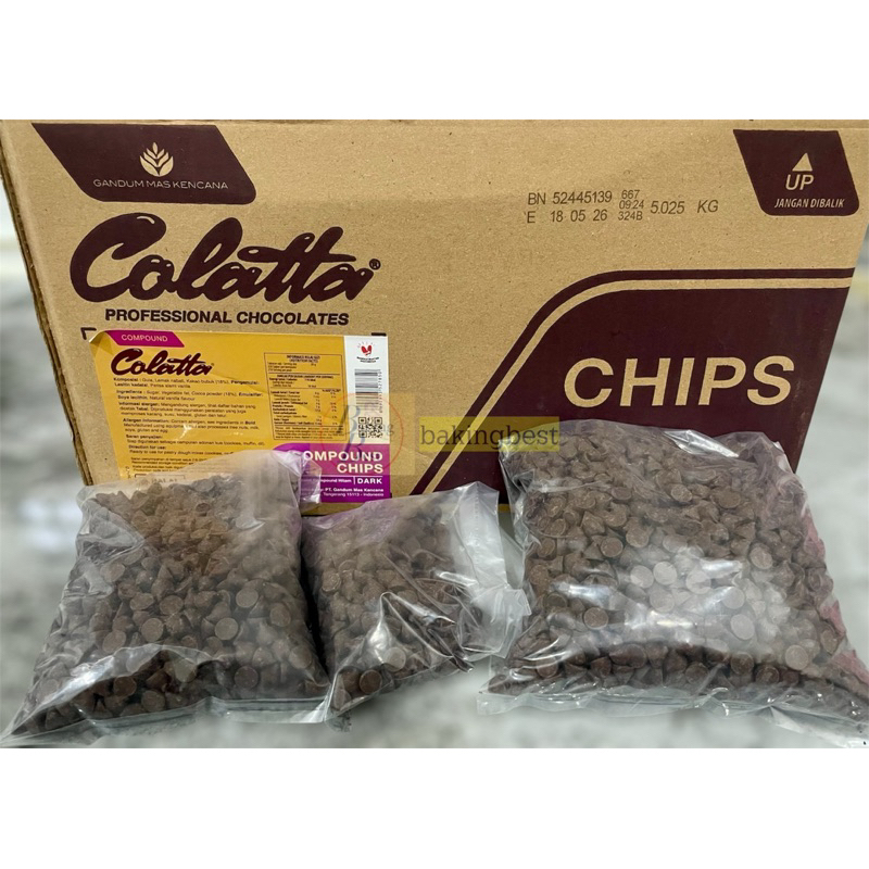 Jual CHOCOCHIP Colatta Repack (100 gr, 250 gr dan 500 gr) . Choco Chip ...