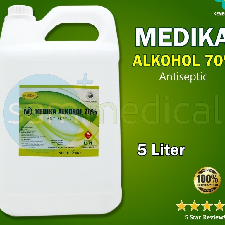 Jual Medika - Alkohol 70% Jerigen - 5 Liter / Perlengkapan Medis / P3K ...