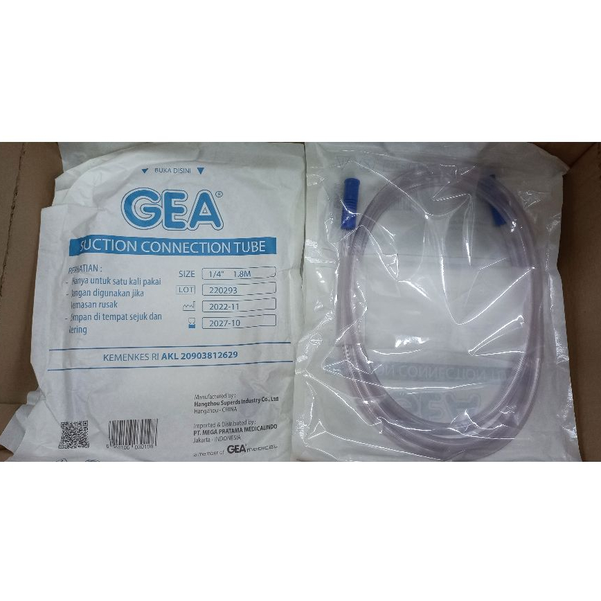 Jual Suction Connecting Tube Gea / Onehealth 1/4" 1,8m | Shopee Indonesia