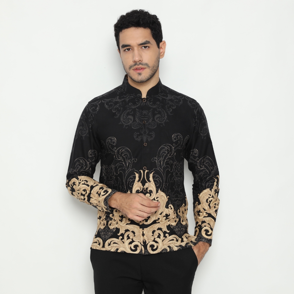 Jual Kemeja Koko Batik Pria Katun Premium Black Gold Series Special ...