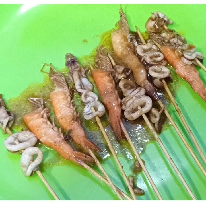 Jual Sate Seafood Udang Cumi Marinasi Bumbu BBQ isi 10 Tusuk Enak ...