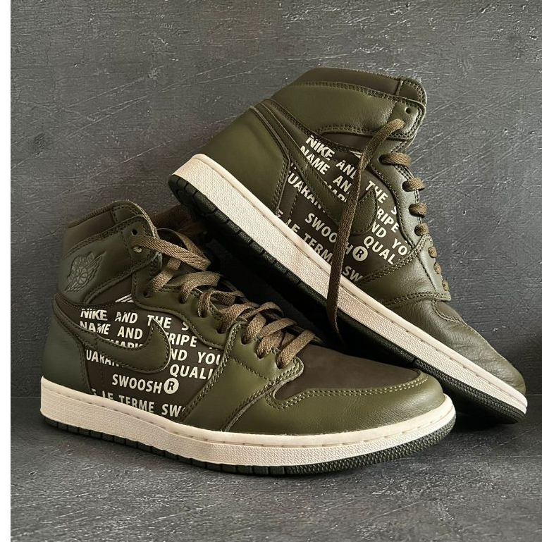 Jual AIR JORDAN 1 HIGH CANVAS OLIVE | Shopee Indonesia