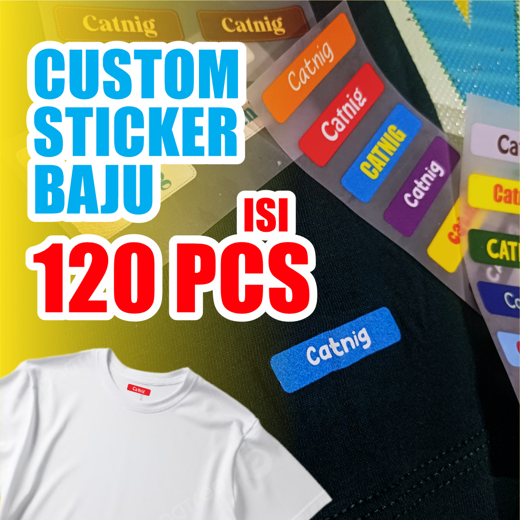 Jual Custom Sticker Label Baju Nama isi 120 Pcs Sablon Nama Baju DTF ...