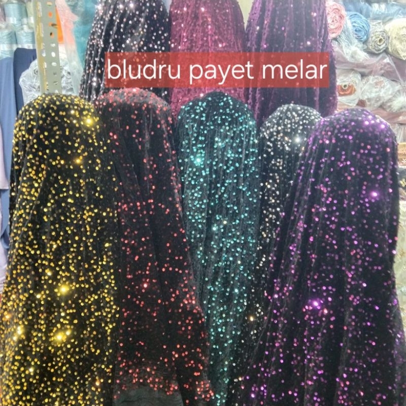 Jual KAIN BLUDRU PAYET SEQUIN STREET / MELAR/PAYET WARNA WARNI PREMIUM ...