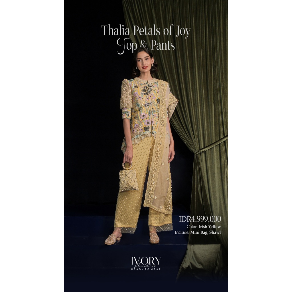 Jual MUSE AND BEYOND | Thalia Petals of Joy Top & Pants Irish Yellow ...