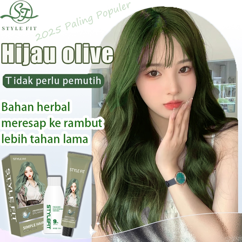 Jual 【Tidak perlu memudar】 STYLE FIT cat rambut Hijau olive*200ml ...