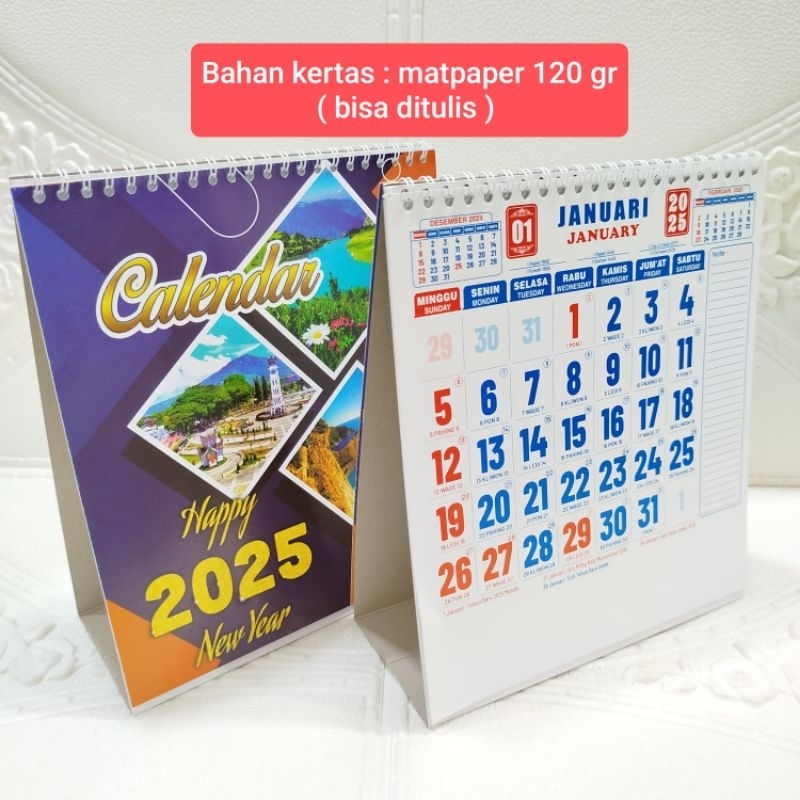 Jual KALENDER MEJA KERJA KERTAS MATT PAPER 2025 [ KERTAS BISA DI TULIS ...