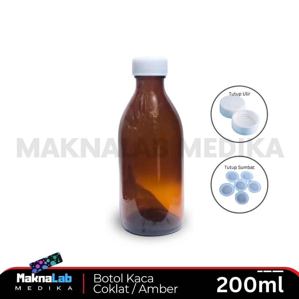 Jual Botol Kaca Coklat 200 ml l Botol 200ml l Botol Amber 200ml - Kaca ...