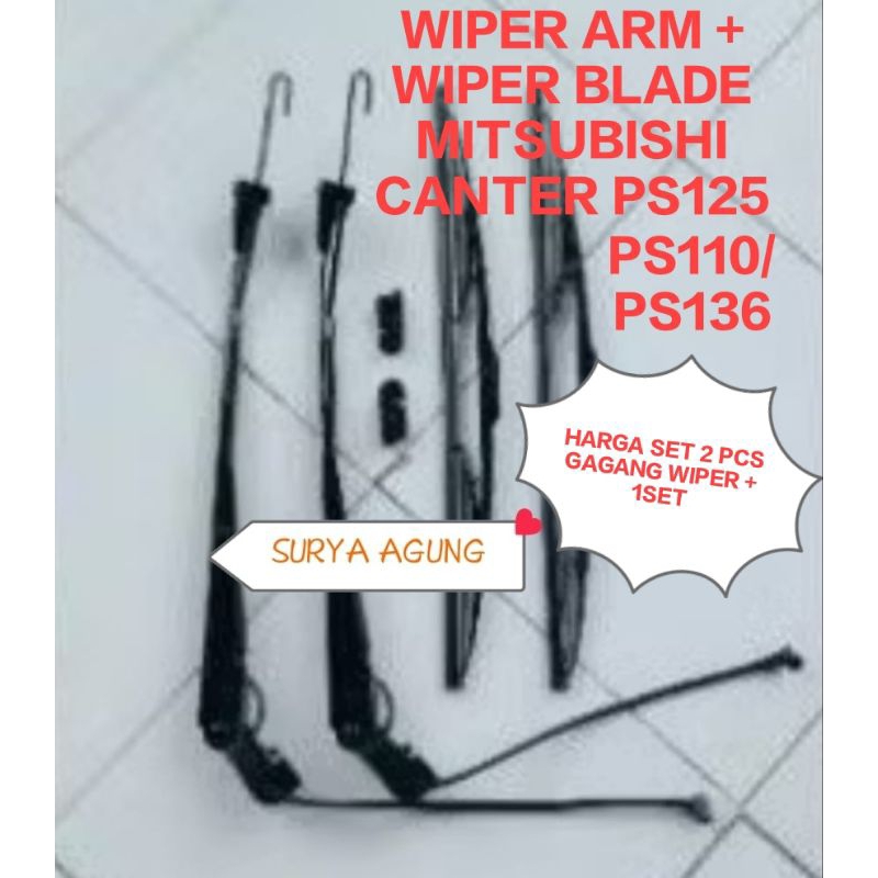 Jual WIPER ARM SET SAMA KARET WIPER MITSUBISHI CANTER PS110 / PS125 ...