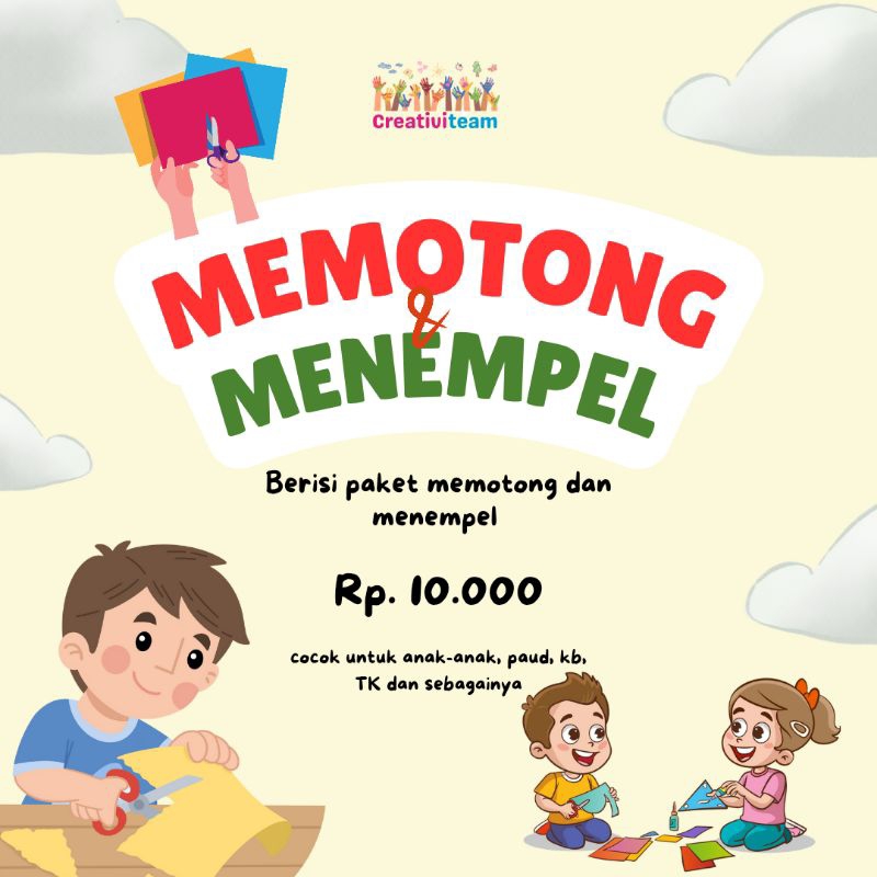 Jual [TERMURAH] Worksheet Lembar Kerja Memotong dan Menempel Berwarna ...