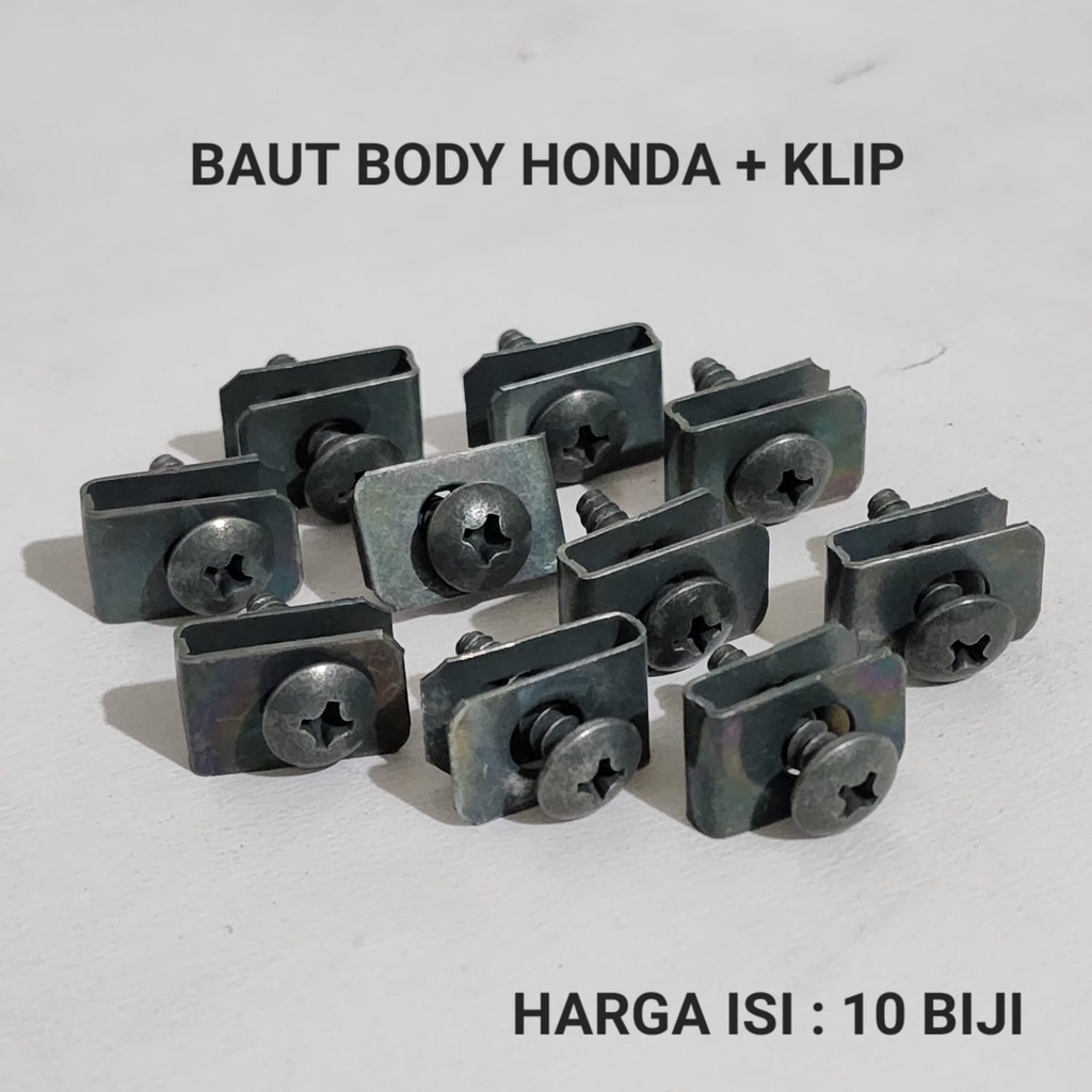 Jual BAUT BODY + KLIP UNTUK SEMUA MOTOR HONDA UNIVERSAL SEKRUP ISI 10 ...