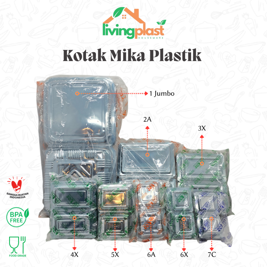 Jual Mika Plastik 2A 3X 4X 5X 6A 6X 7C / Kotak Mika / Mika Tray Plastik ...