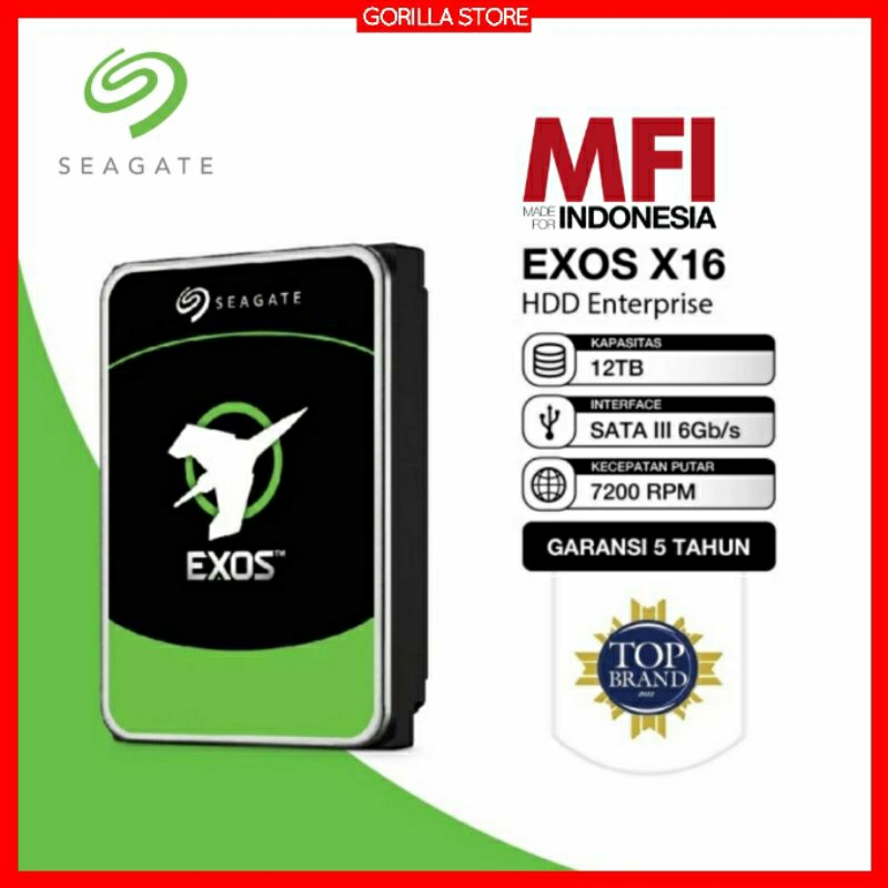 Jual SEAGATE EXOS X16 HDD/ Hardisk Enterprise 12TB SATA 7200RPM ...