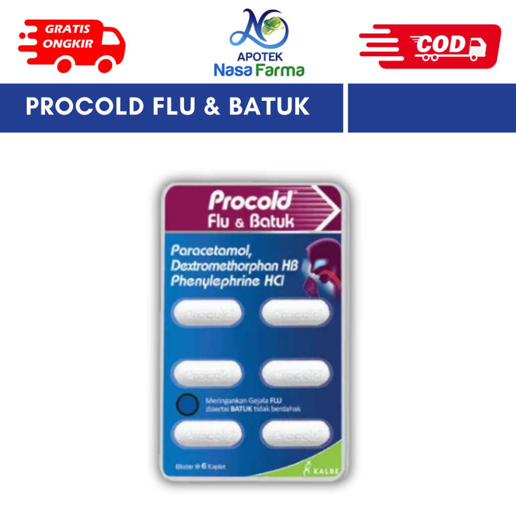 Jual Procold Flu & Batuk 1 Strip 6 Tablet Untuk Meredakan Batuk Pilek ...