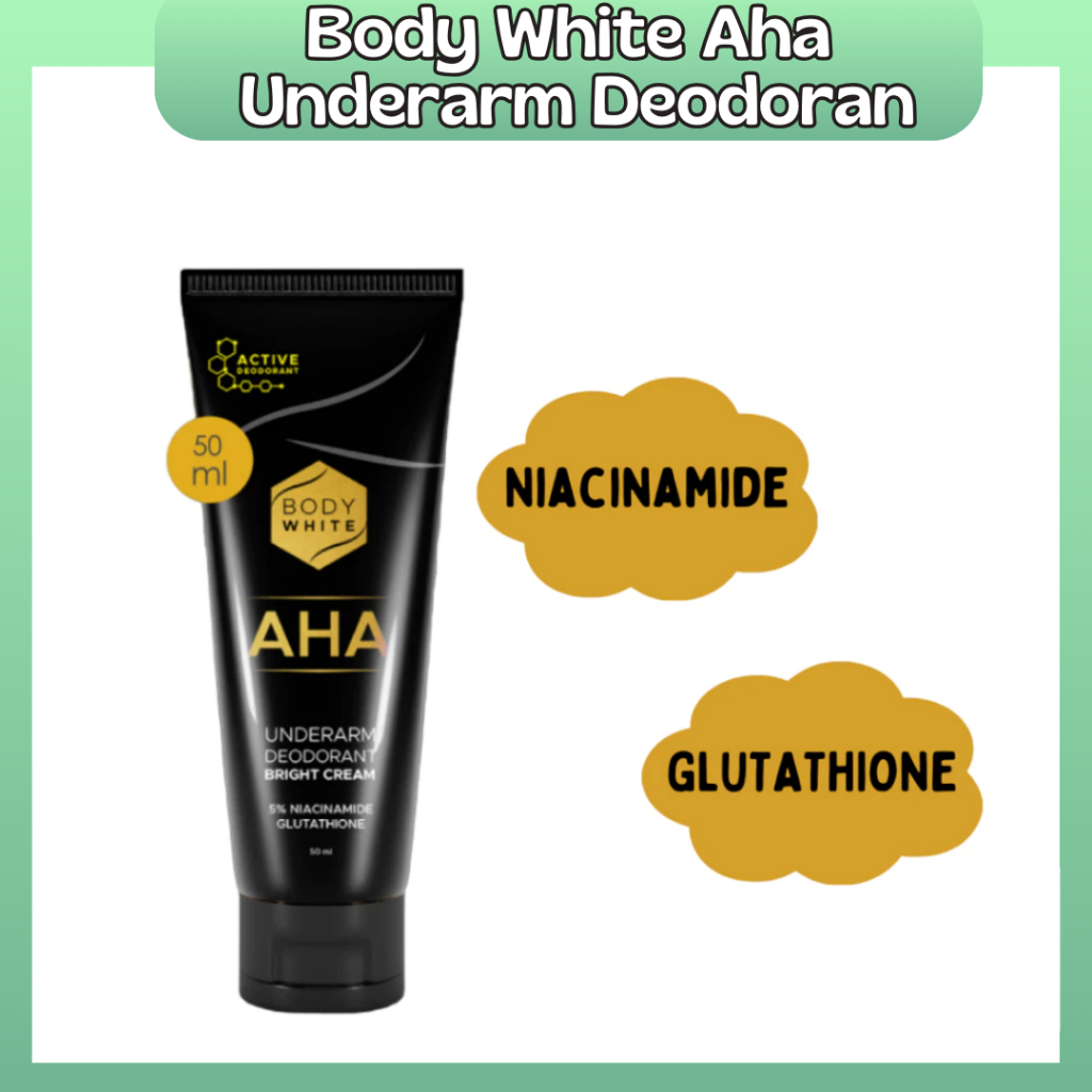 Jual Body White Aha Underarm Deodorant Bright Cream 50ml | Shopee Indonesia