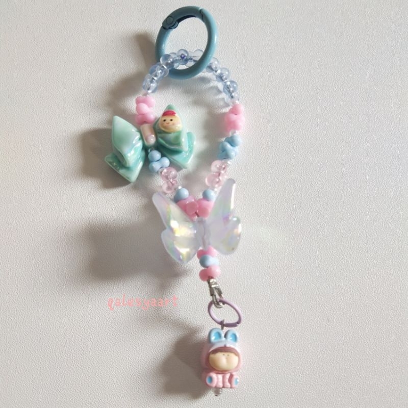 Jual phone strap/ganci/gantungan tas simple manik premium dan metal ...