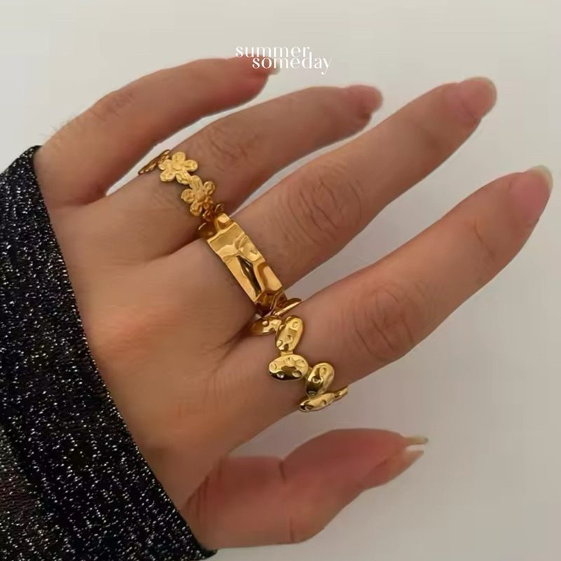 Jual BOTANY rings set (3 pcs) - Stainless Steel | Shopee Indonesia