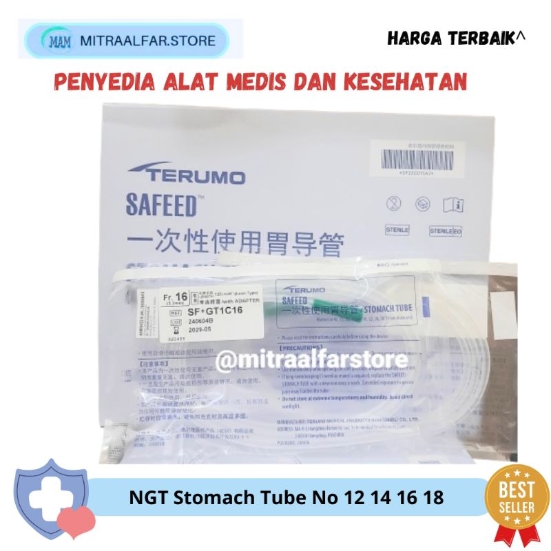 Jual NGT Stomach Tube Terumo No. 12, 14, 16, 18 Selang Makan Harga/Pcs ...