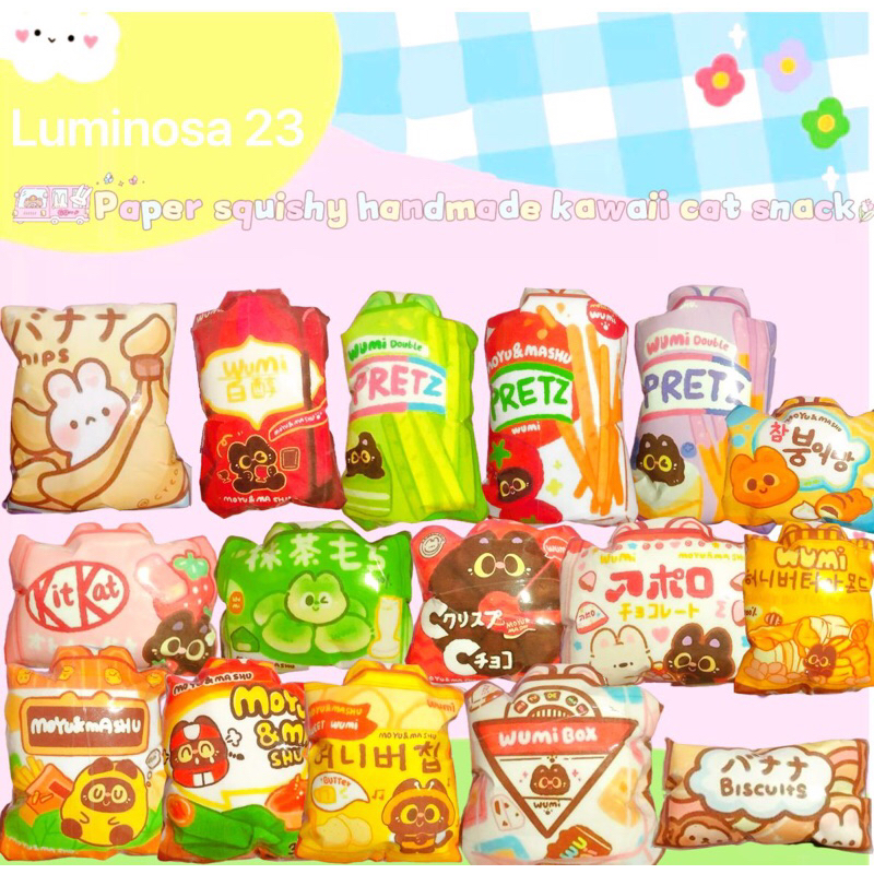 Jual Paper Squishy handmade kawaii snack cat | Shopee Indonesia