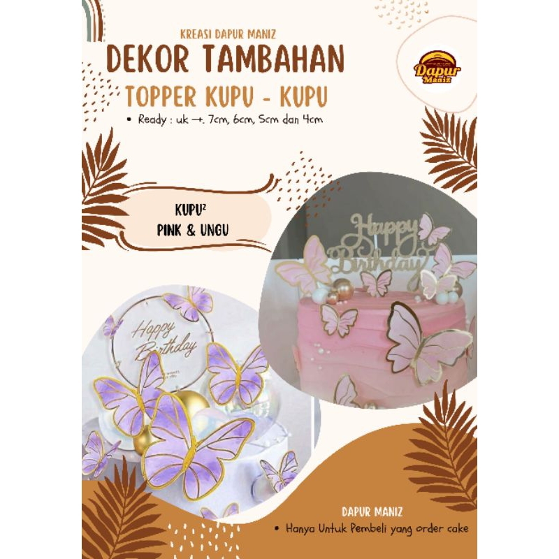 Jual Menu Tambahan Dekor (Kupu - Kupu) | Shopee Indonesia