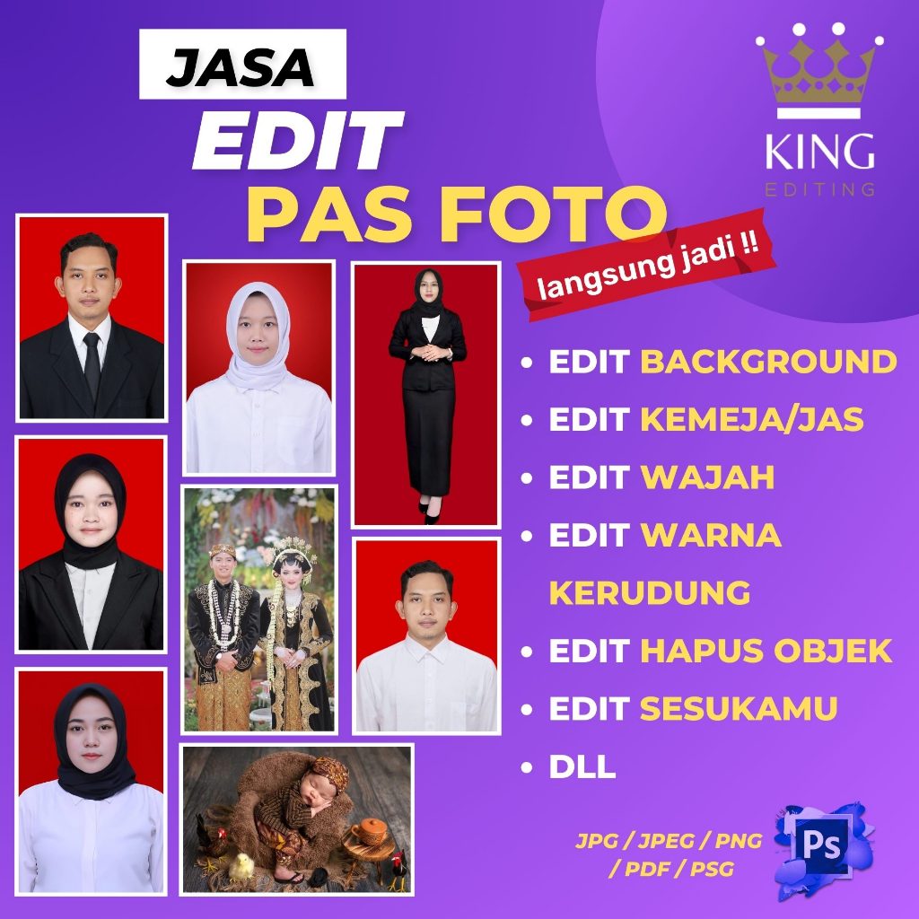 Jual Edit foto/ edit pas foto / edit wajah / edit baju / edit ukuran ...