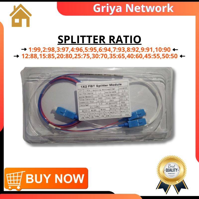 Jual FBT SPLITTER RATIO 1x2 1:2:3:4:5:6:7:8:9:10:12:15:20:25:30:35:40 ...