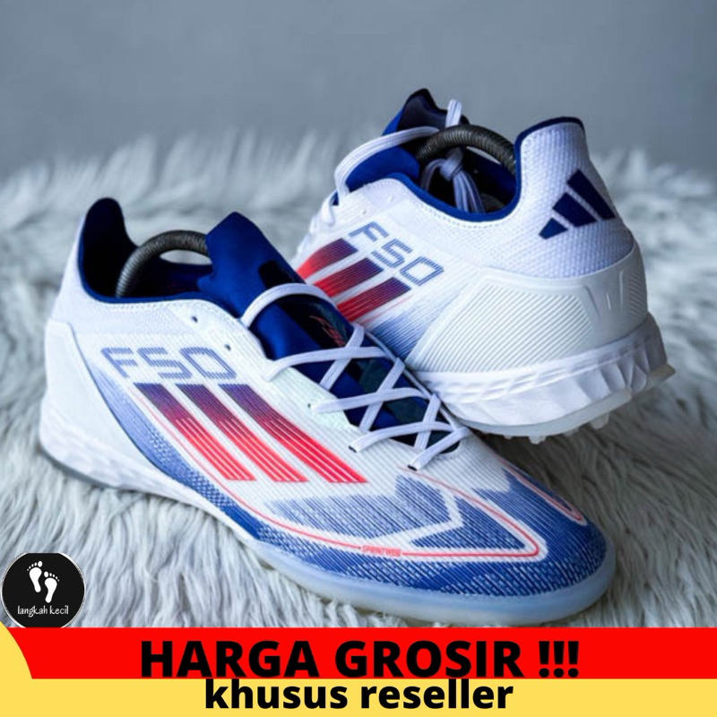 Jual Sepatu Futsal F50 cloud white red lucid blue turf tf slimfit ...