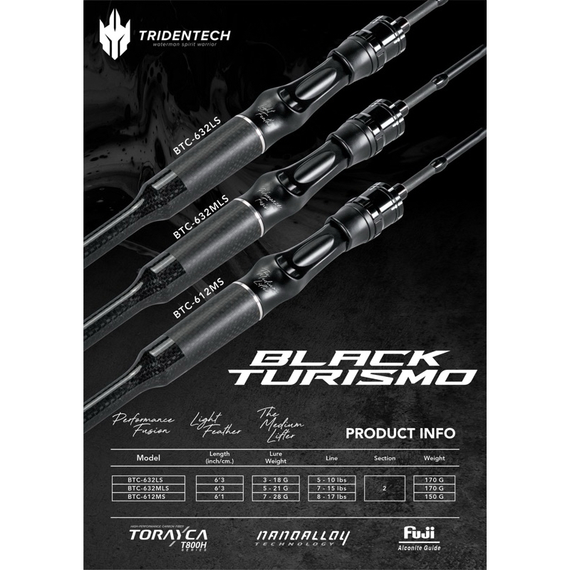 Jual Joran Casting Tridentech Black Turismo Garansi Resmi | Shopee ...