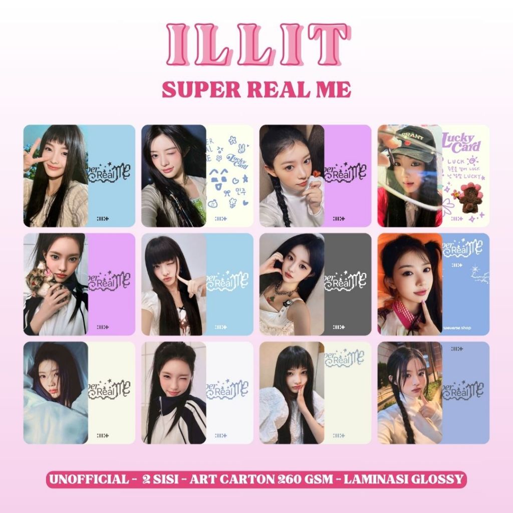 Jual Photocard ILLIT SUPER REAL ME - PC 2 Sisi Kartu | Shopee Indonesia