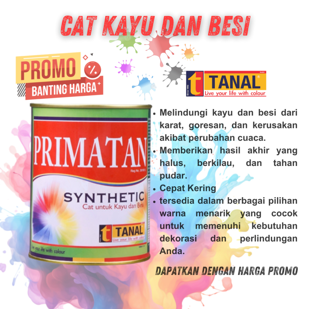Jual Cat Kayu Dan Besi Anti Karat Cepat Kering Tanal Primatan 1Kg Promo ...