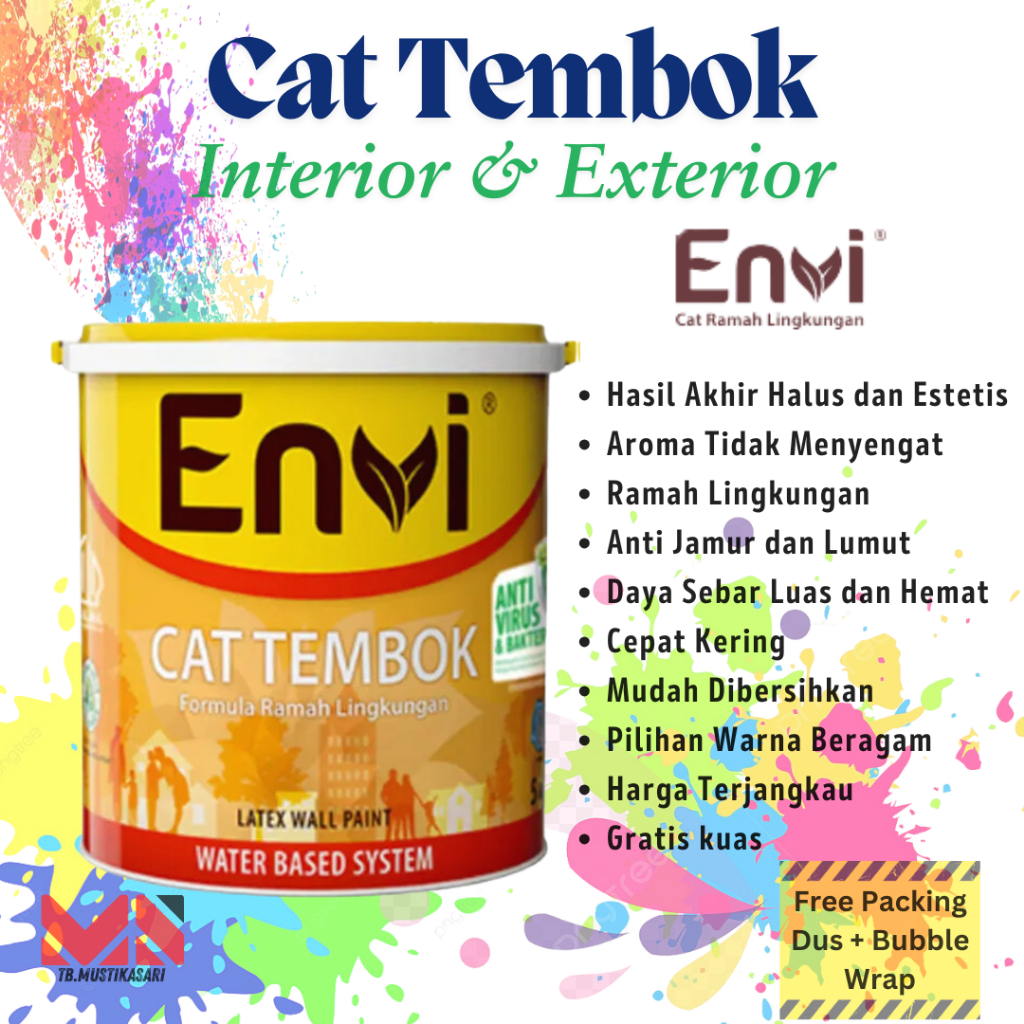 Jual Cat Tembok Interior Exterior Envi Berkualitas Formula Ramah ...